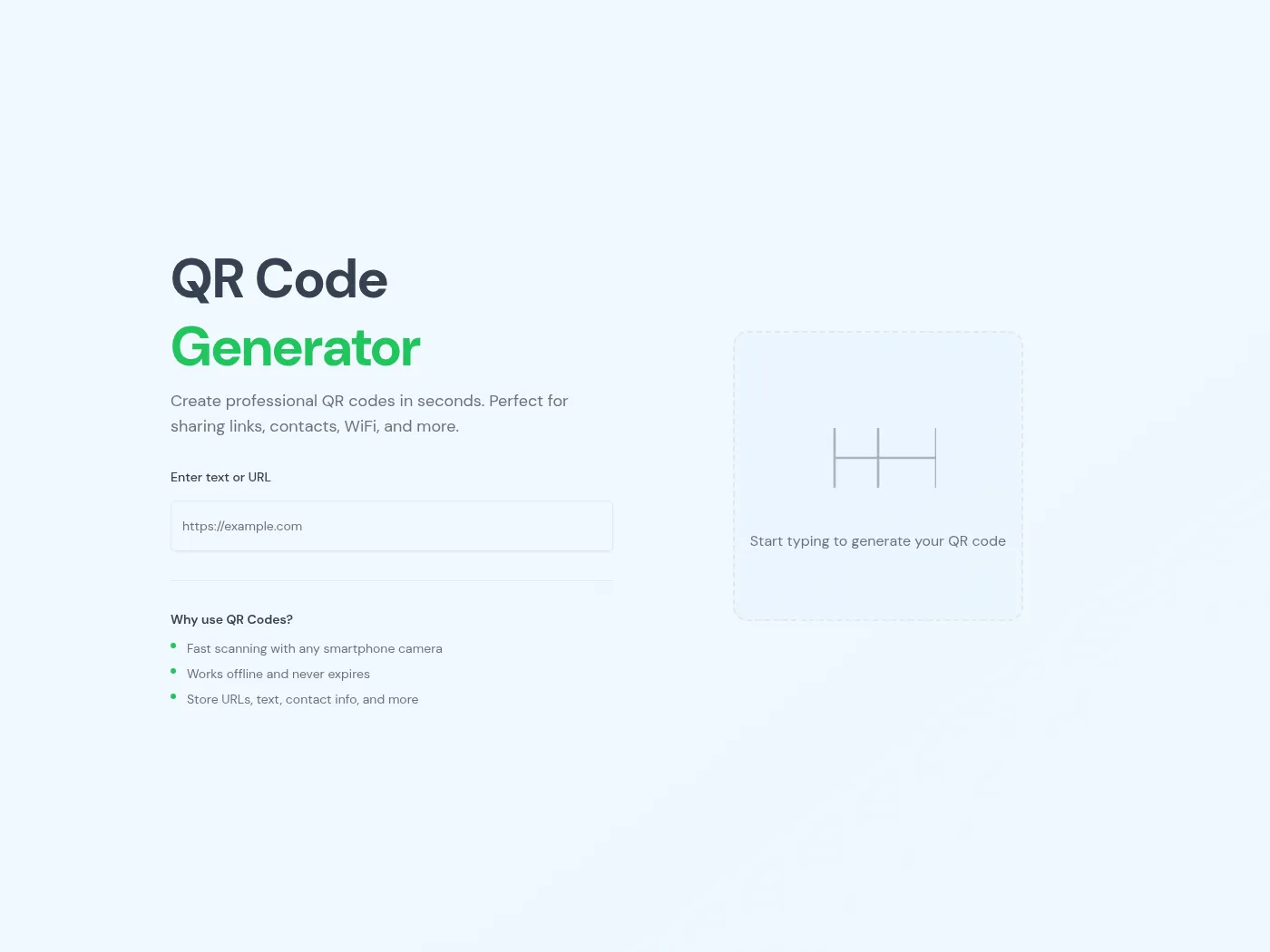 Simple QR Code Fast Generator