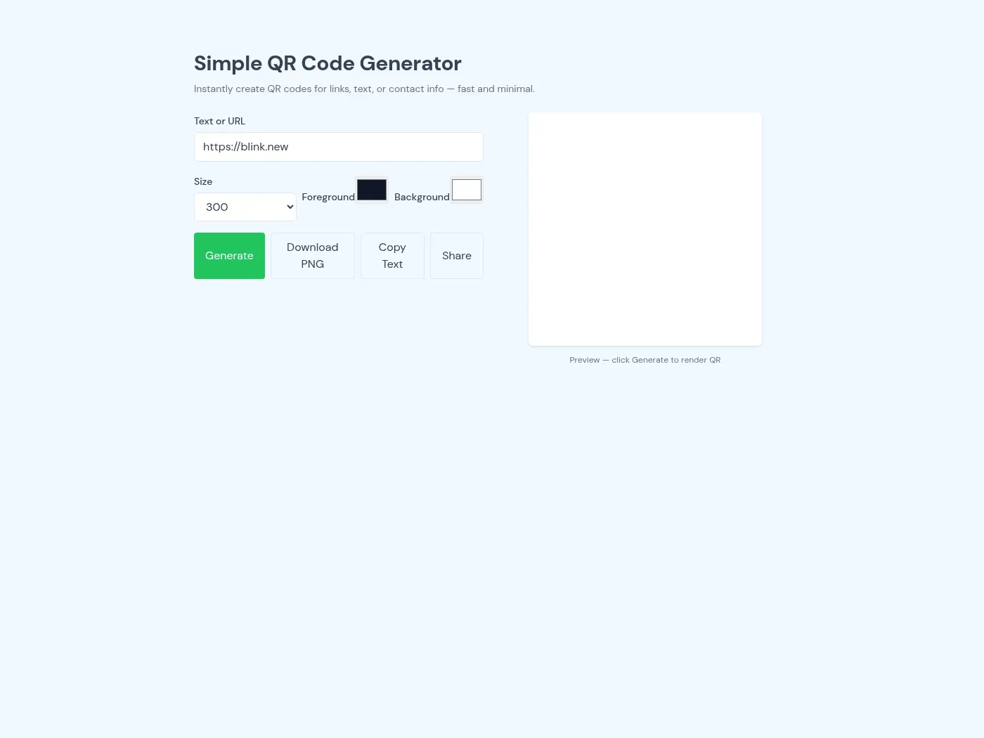 Simple QR Code Generator