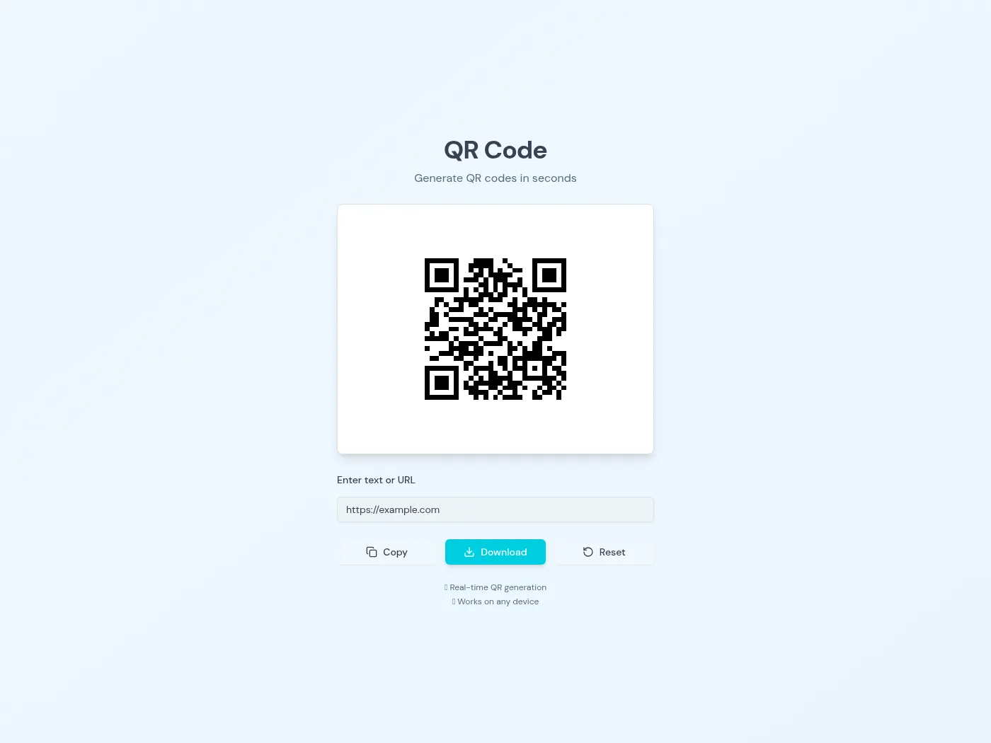 Simple QR Code Generator