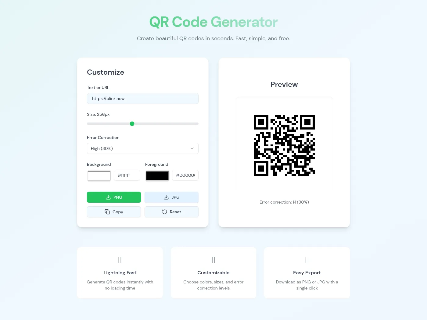 Simple QR Code Generator