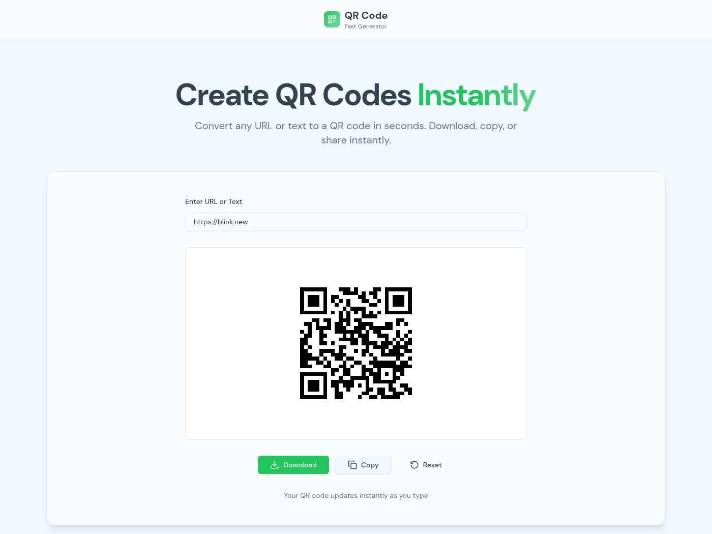 Simple Fast QR Code Generator