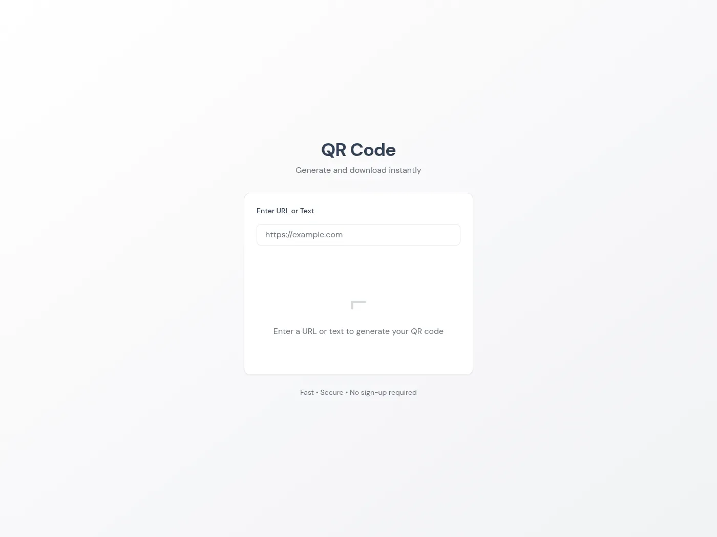 Simple & Fast QR Code Generator