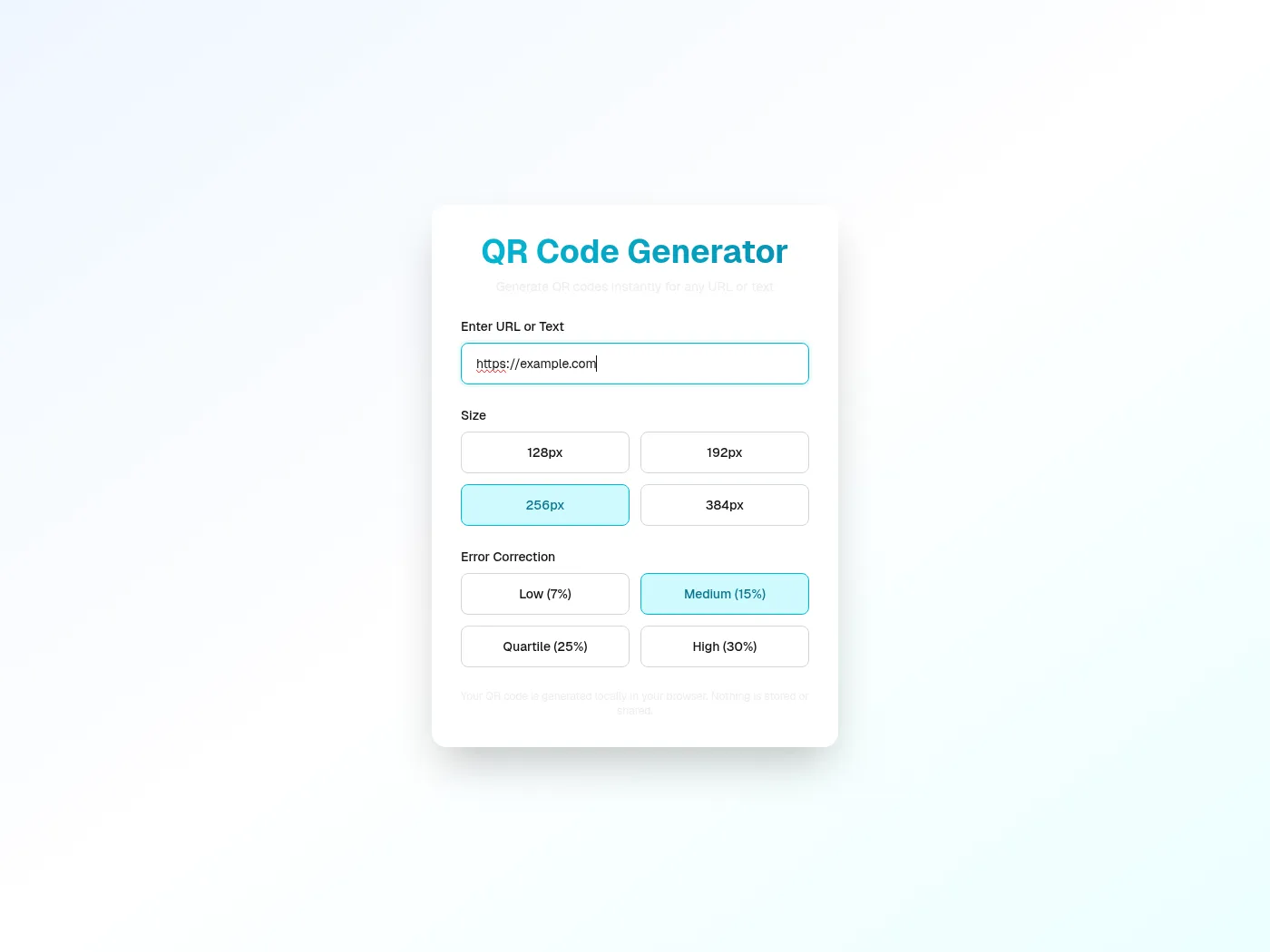 Simple QR Code Generator
