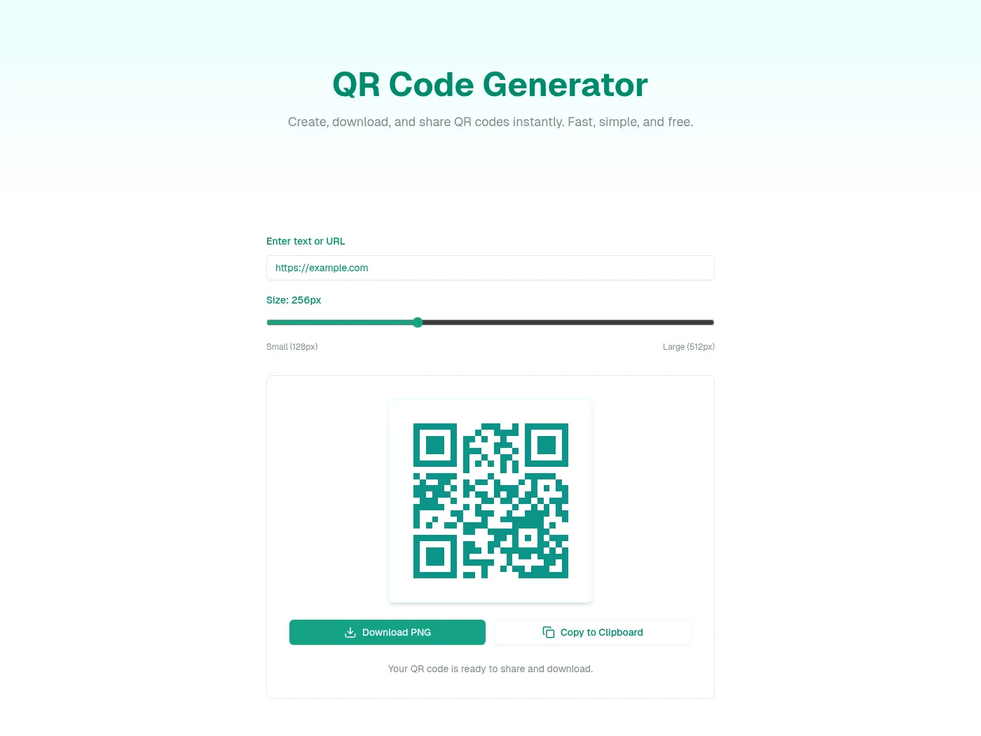 Simple QR Code Generator