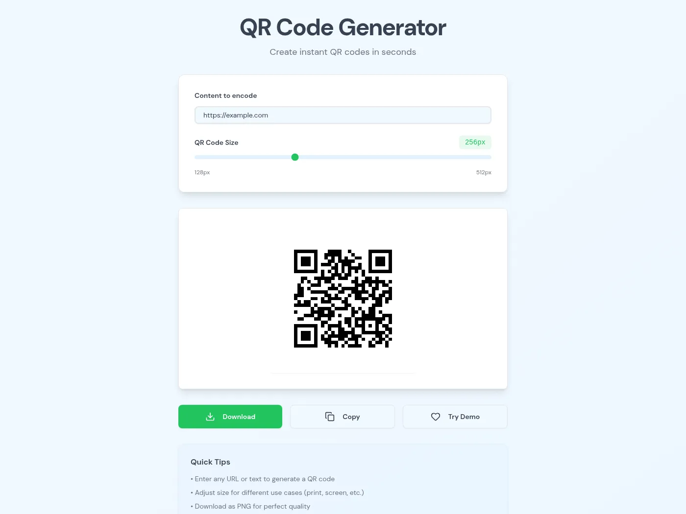 Simple QR Code Instant Generator