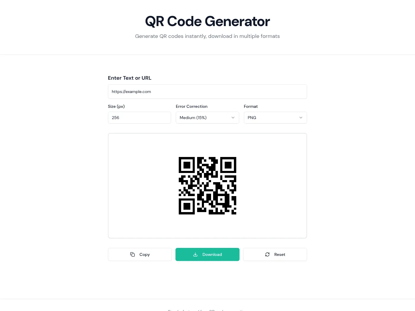 Simple QR Code Generator