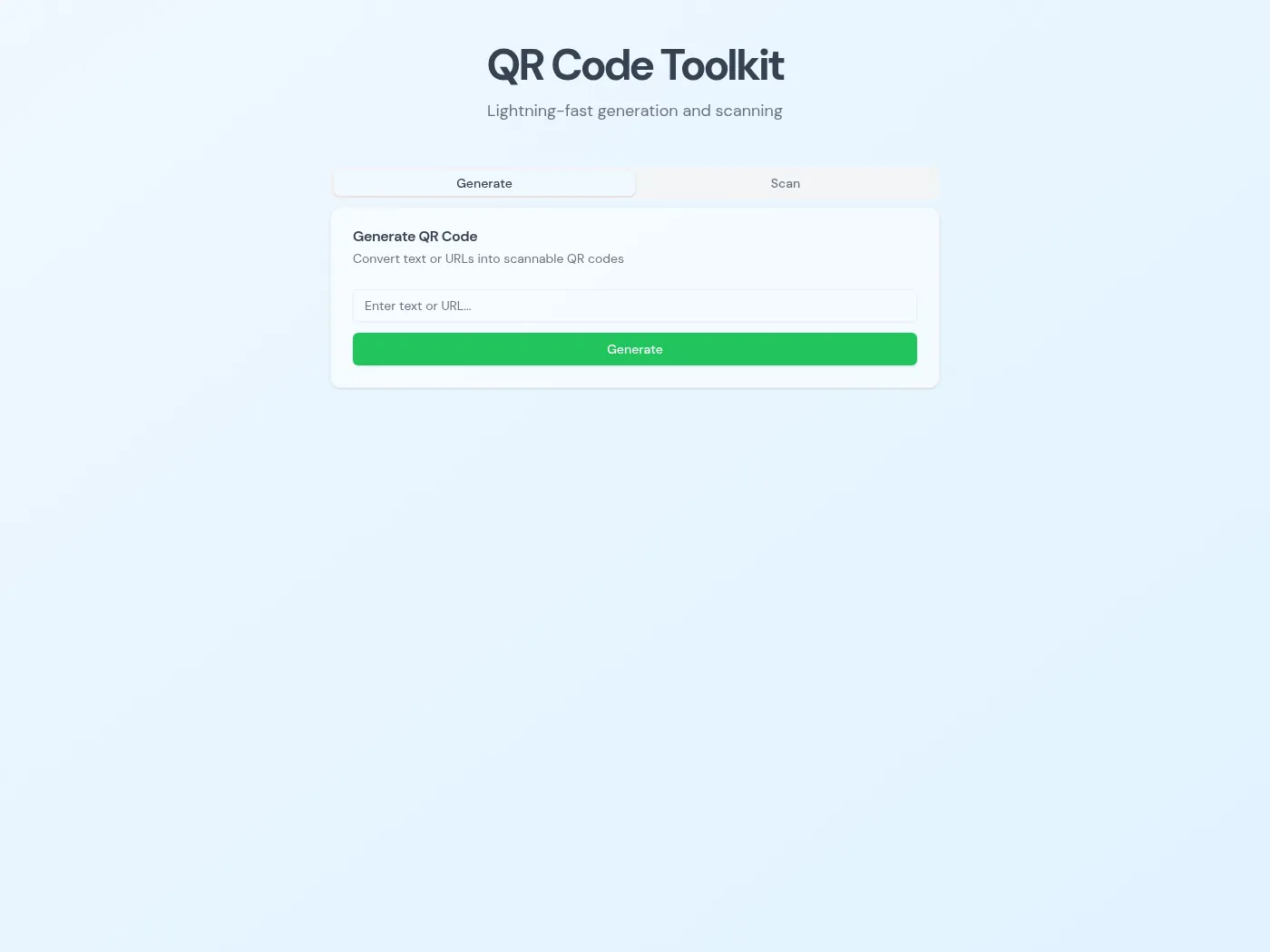 Simple QR Code Generator & Scanner