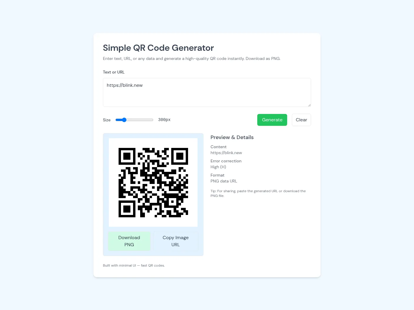 Simple QR Code Generator