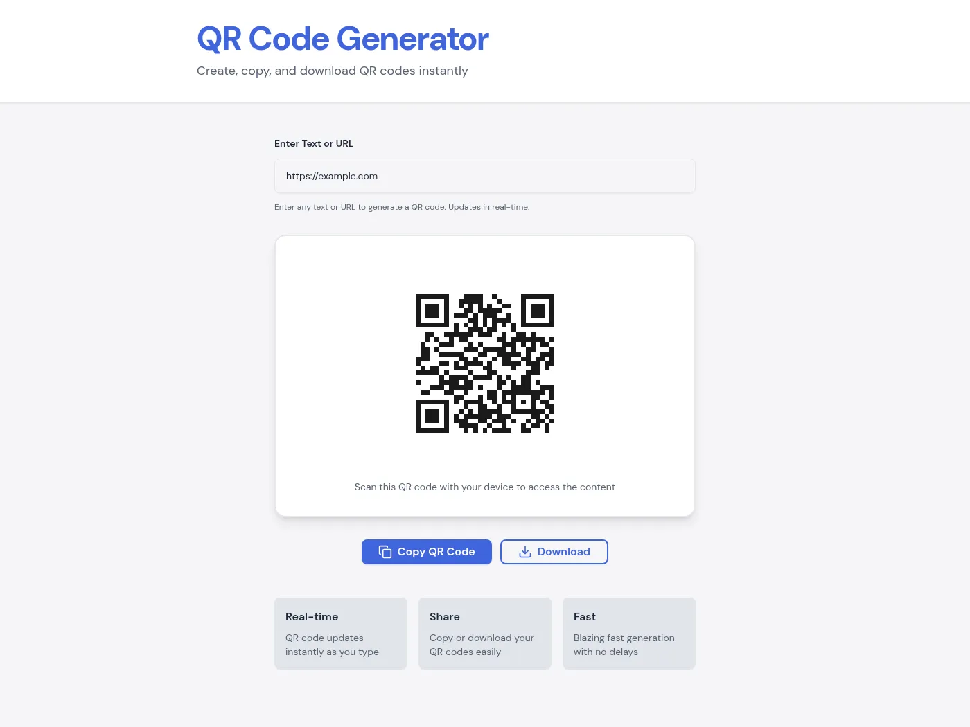 Simple QR Code Generator