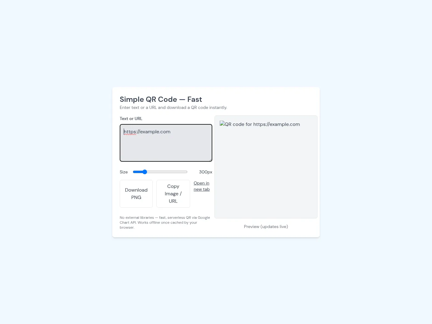 Simple QR Code Generator