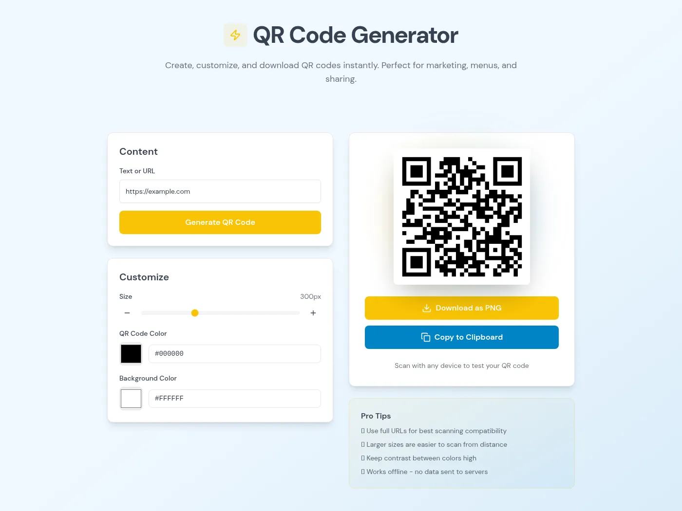 Simple QR Code Generator