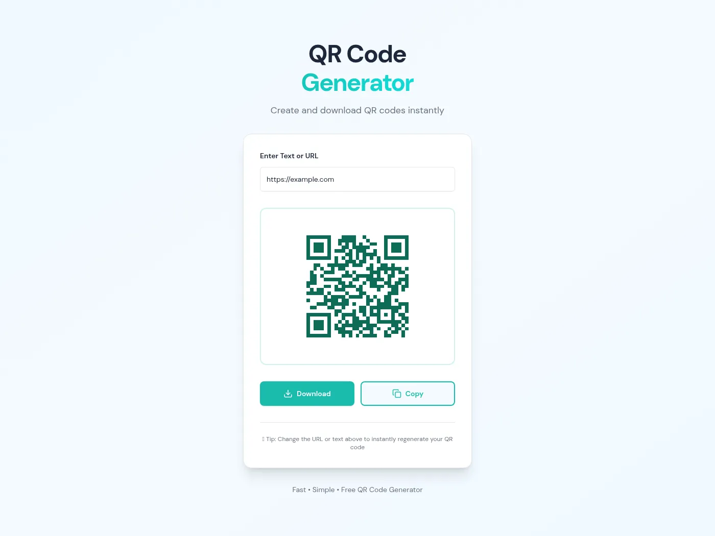 Simple QR Code Generator
