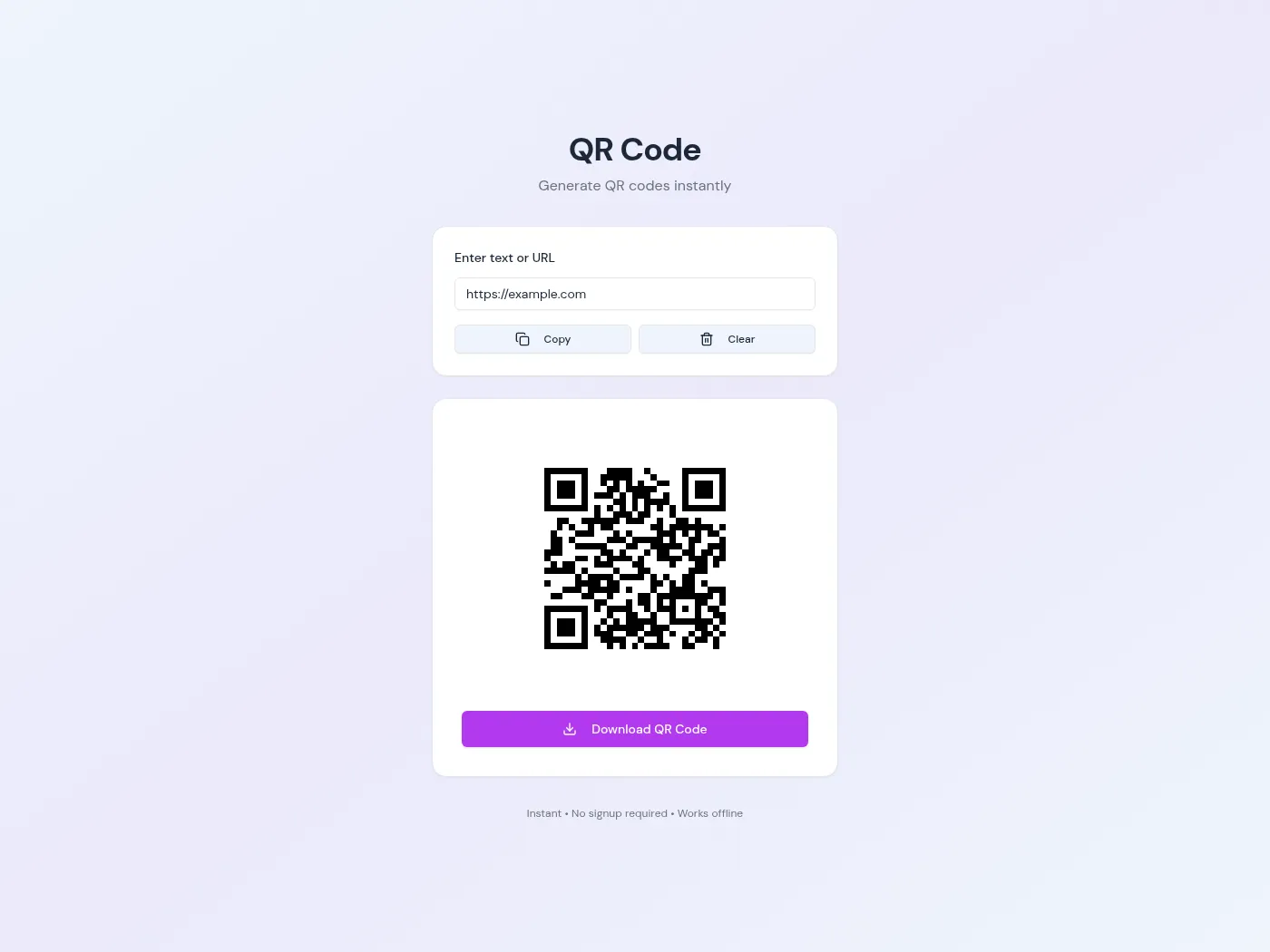 Simple QR Code Generator