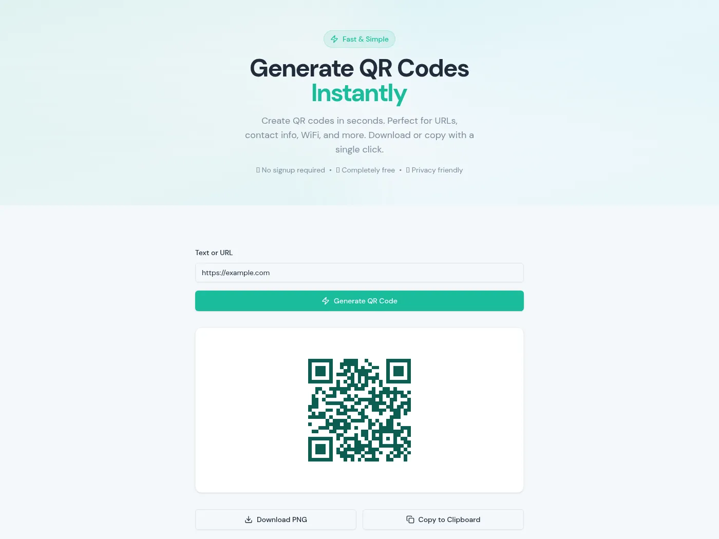 Simple QR Code Generator