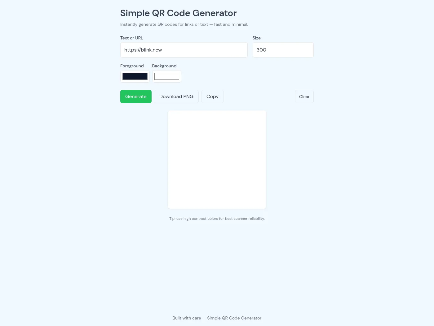 Simple QR Code Generator