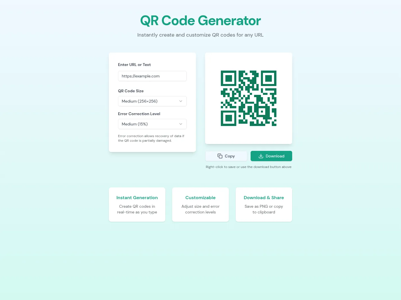 Simple QR Code Generator