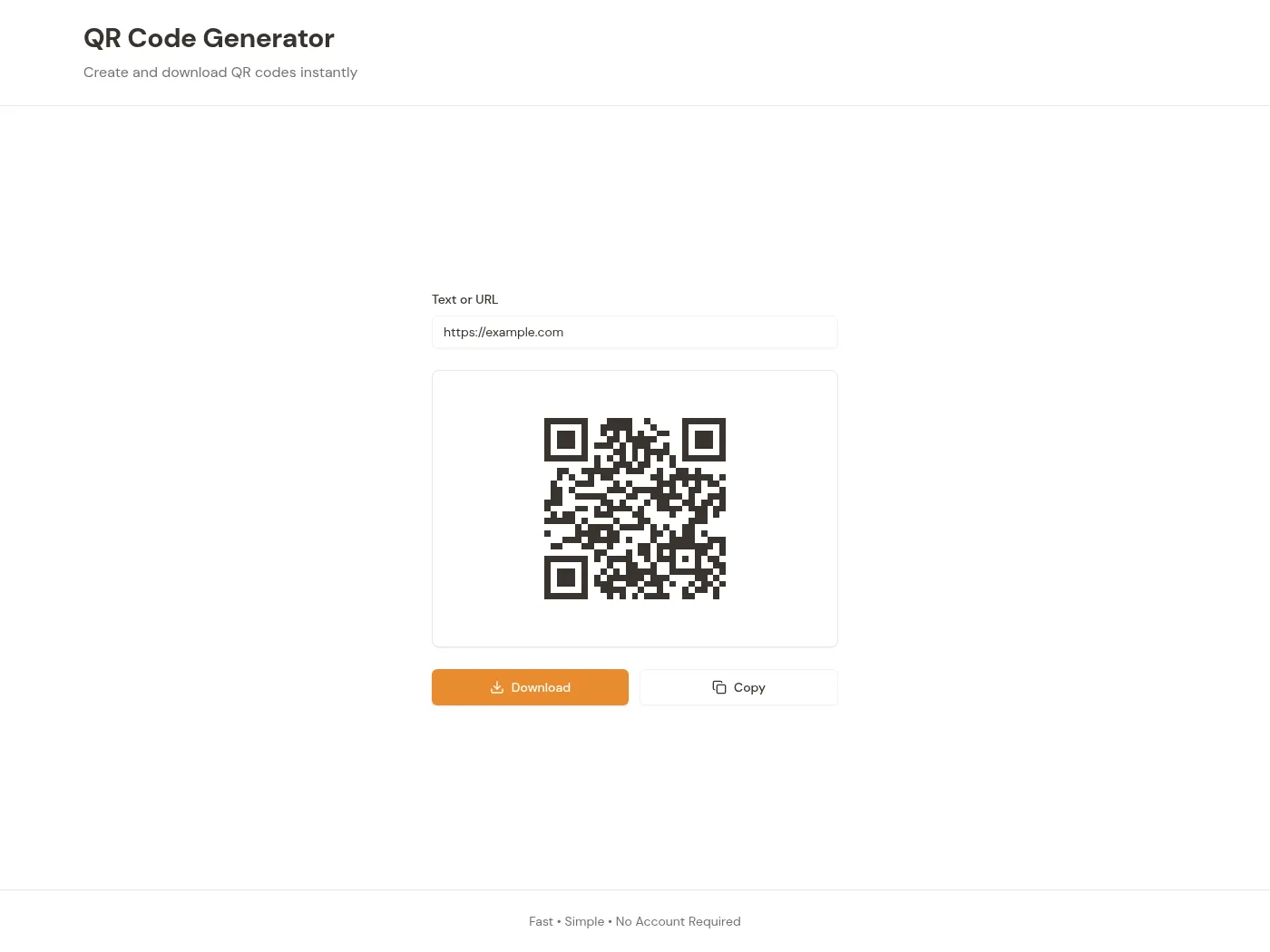 Simple QR Code Generator