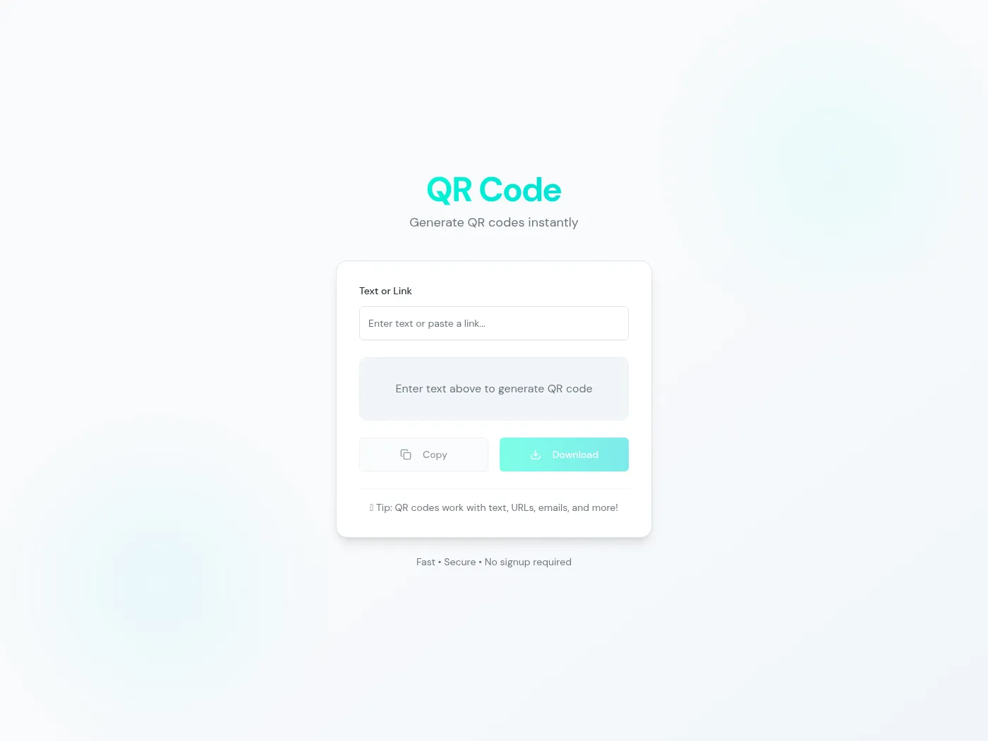 Simple QR Code Fast Generator