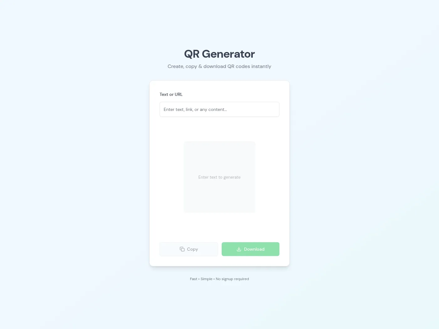 Simple QR Code Generator