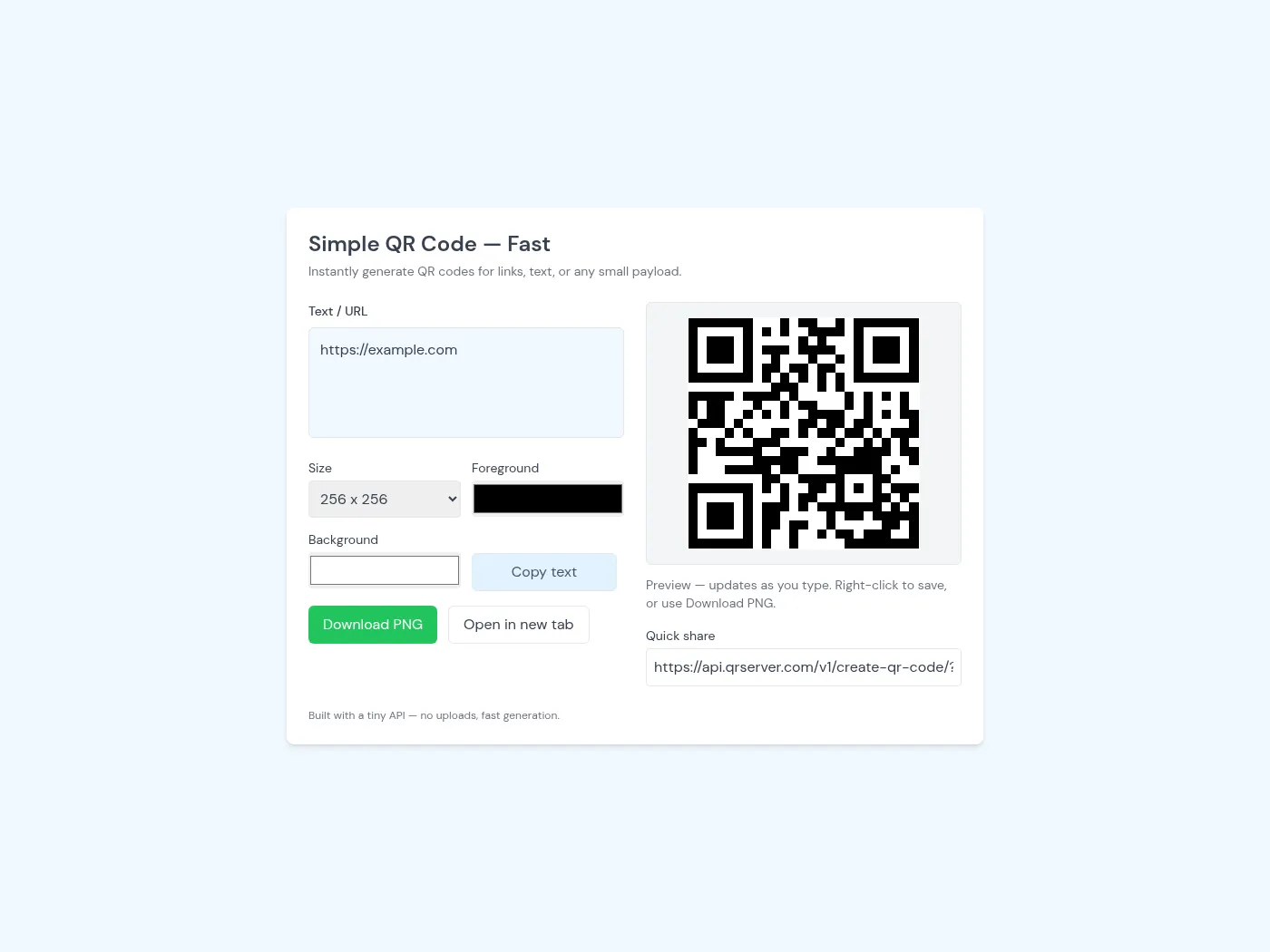 Simple QR Code Generator