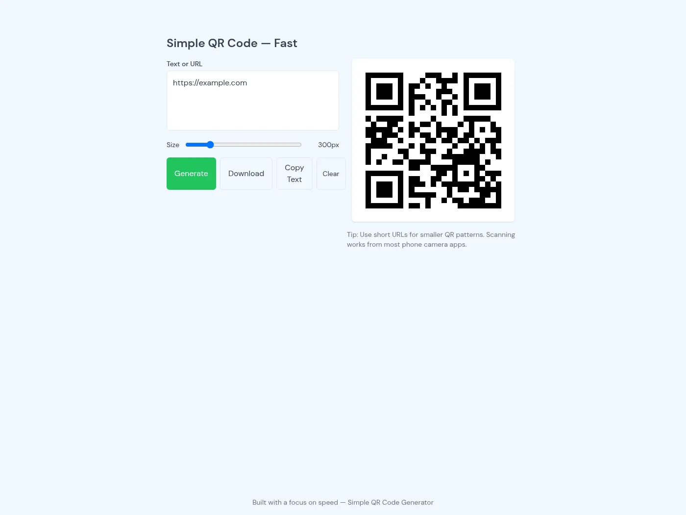 Simple QR Code Generator