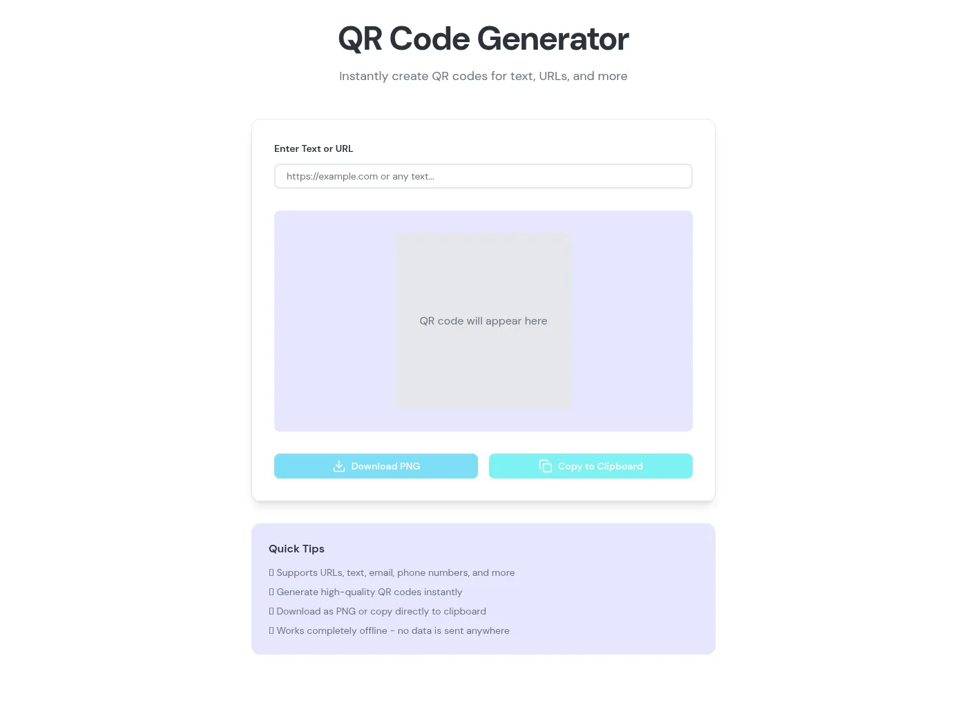 Simple QR Code Fast Generator