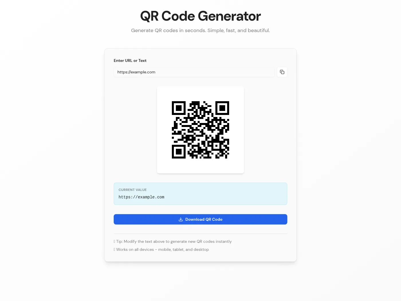 Simple QR Code Generator