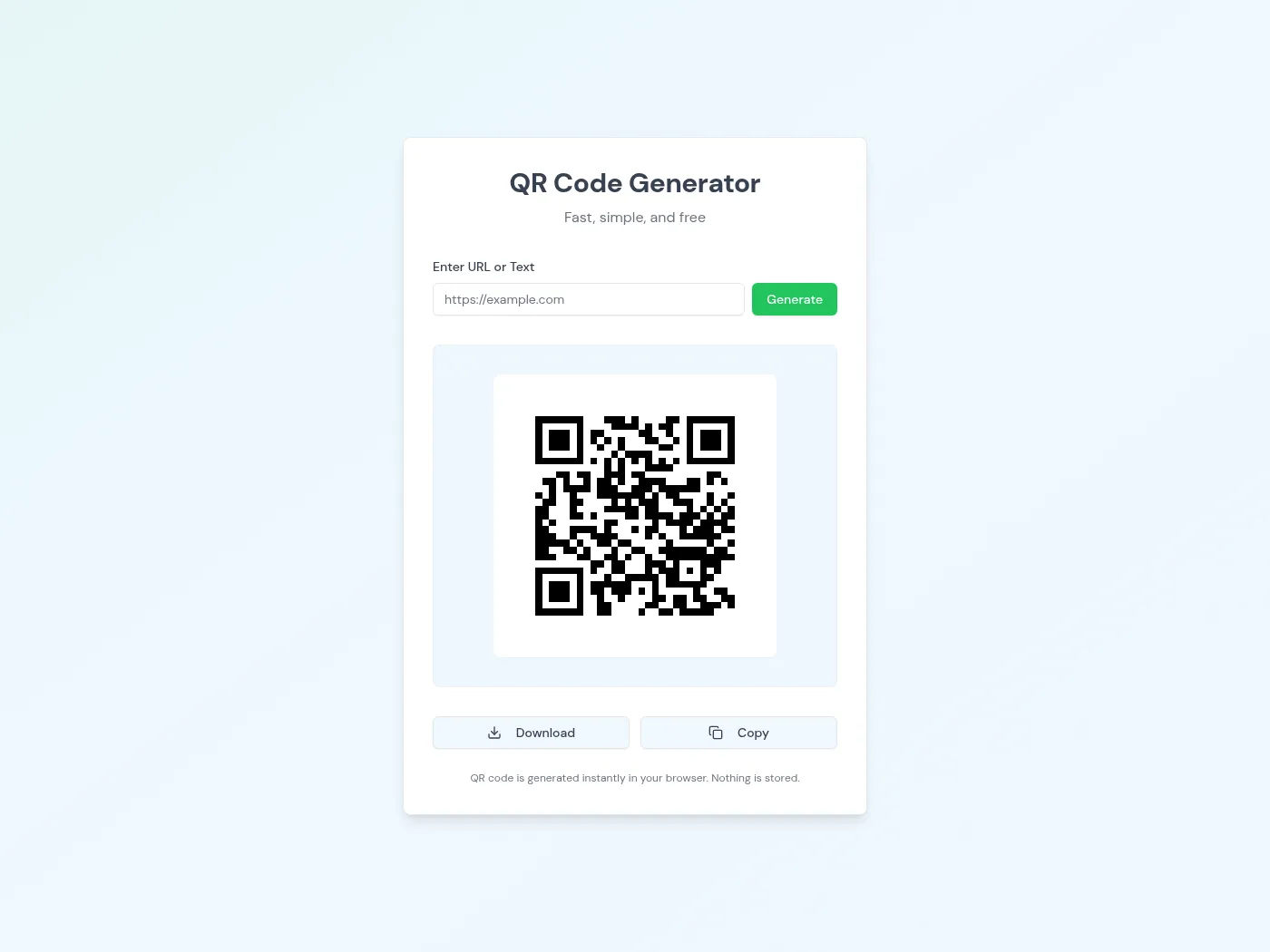 Simple QR Code Generator