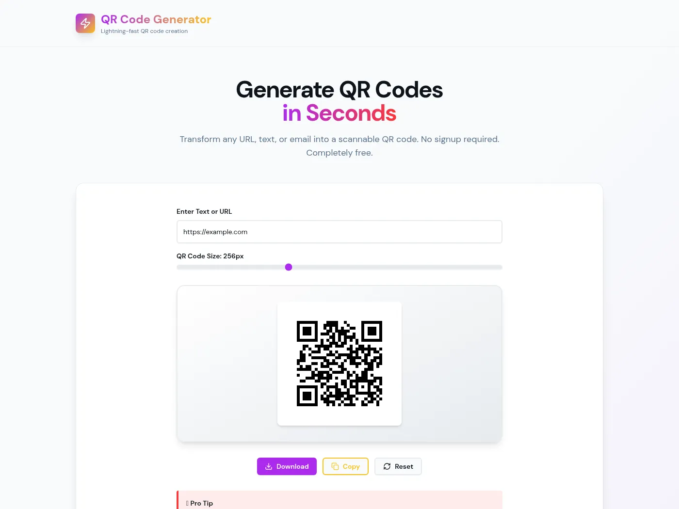 Simple QR Code Generator