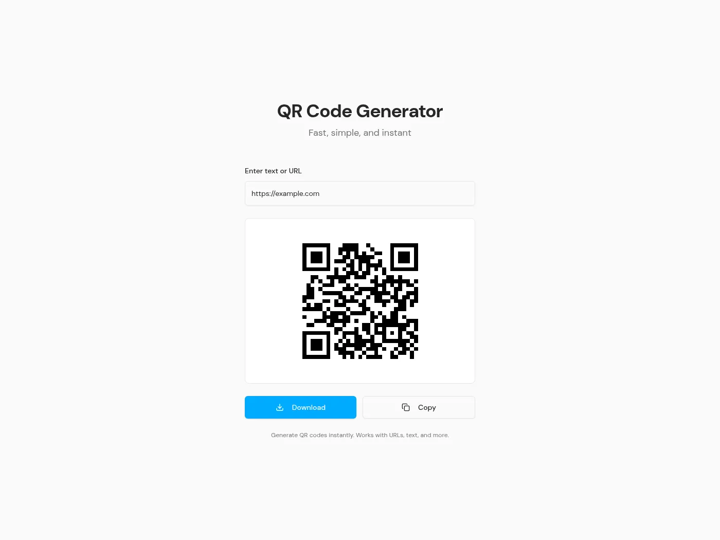 Simple QR Code Generator