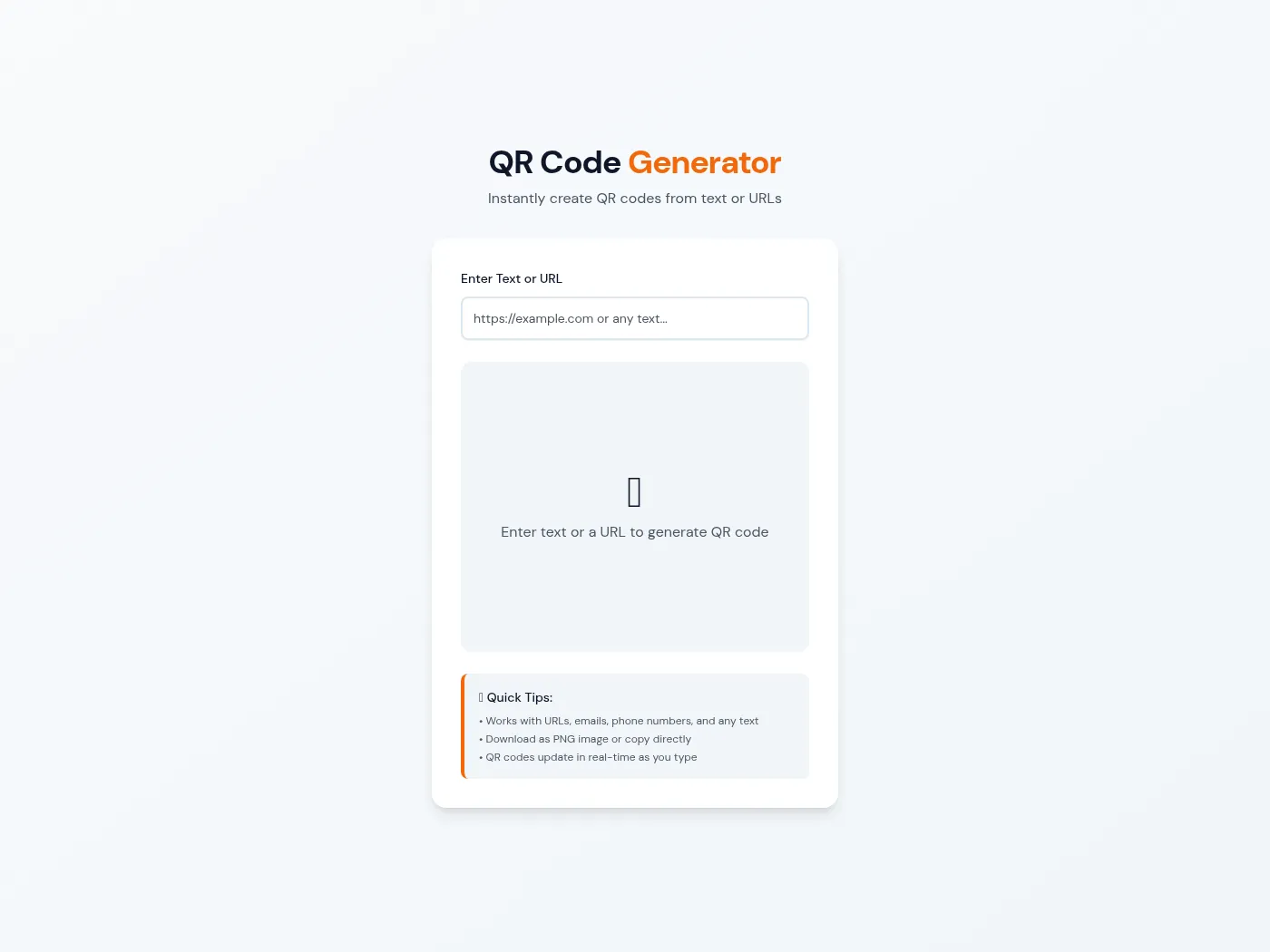 Simple QR Code Fast Generator