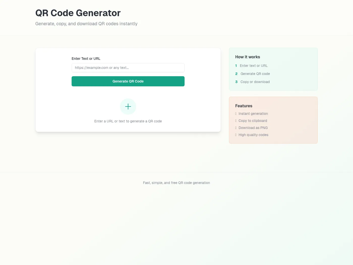 Simple QR Code Generator