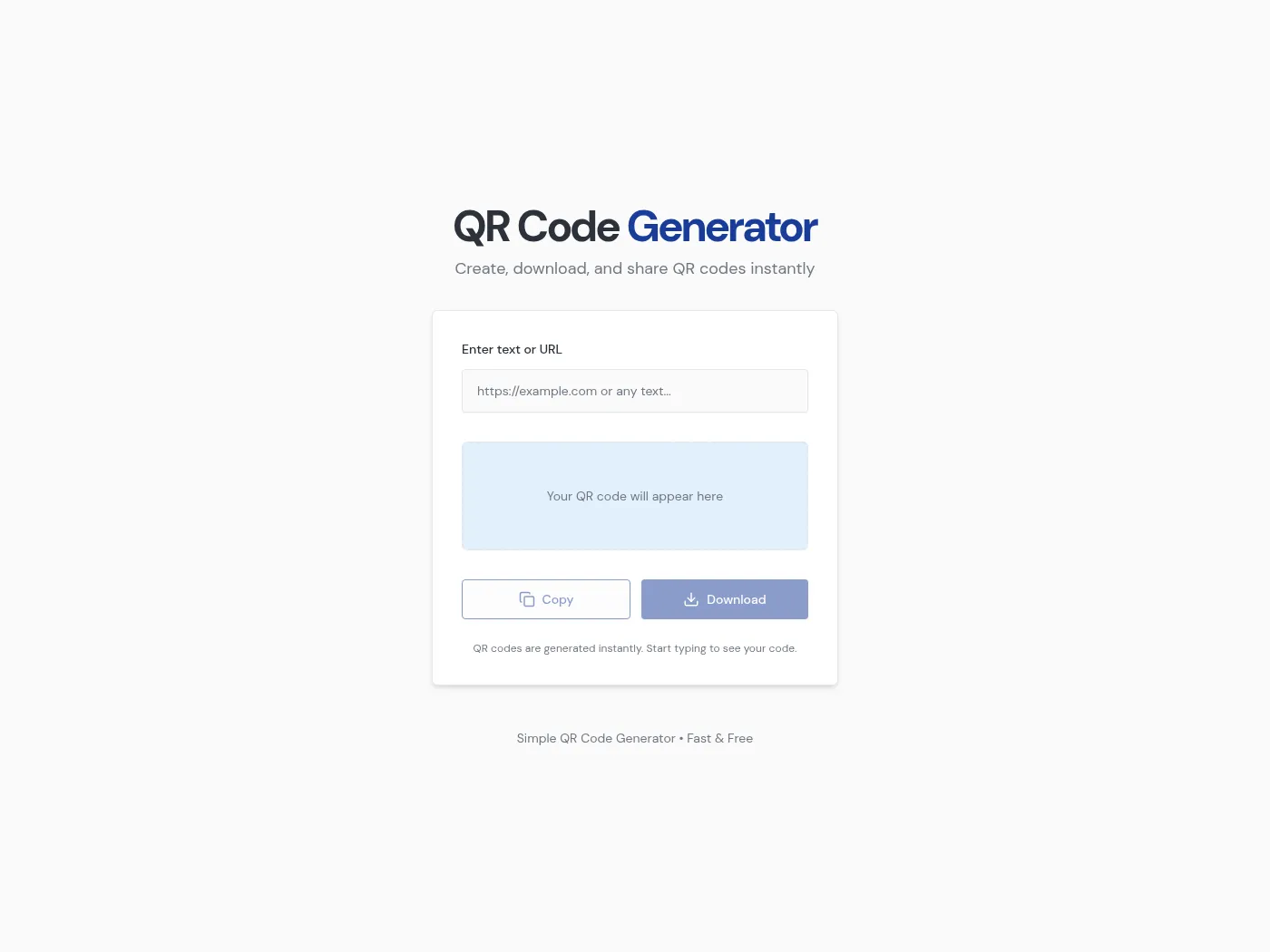 Simple QR Code Generator