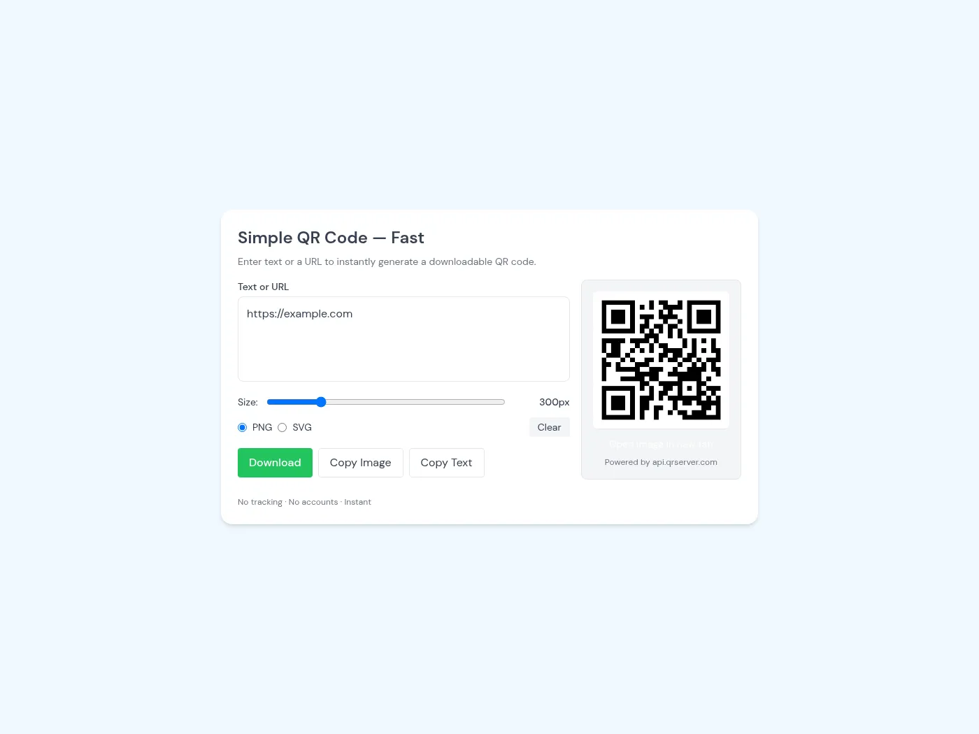 Simple QR Code Generator