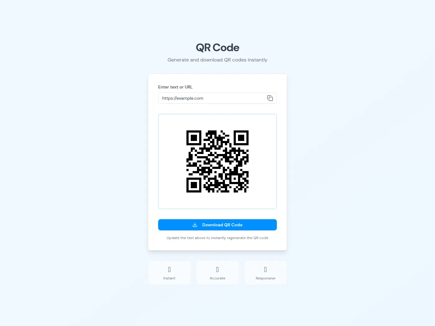 Simple QR Code Fast Generator