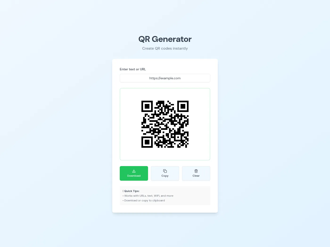 Simple QR Code Generator