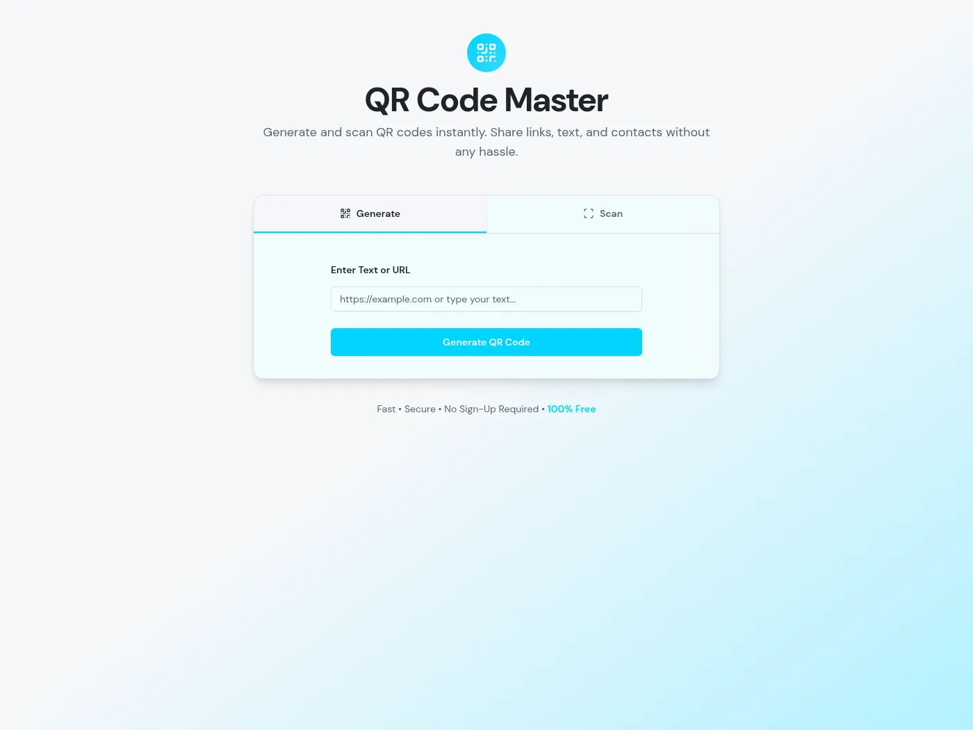 Simple QR Code Generator and Scanner