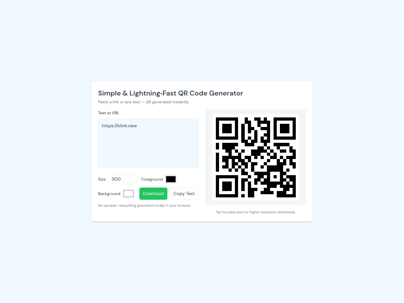 Simple and Lightning-Fast QR Code Generator