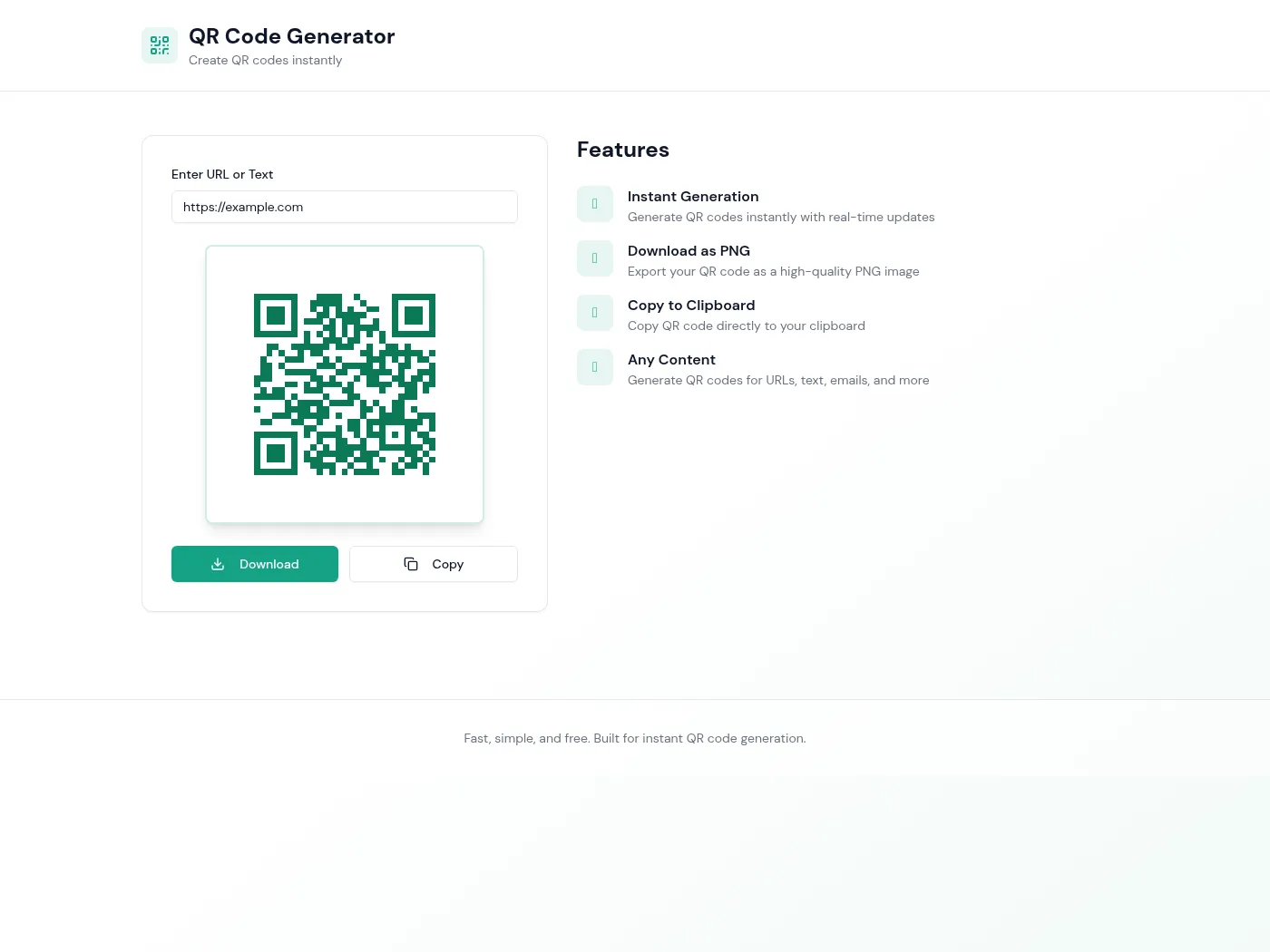 Simple QR Code Generator