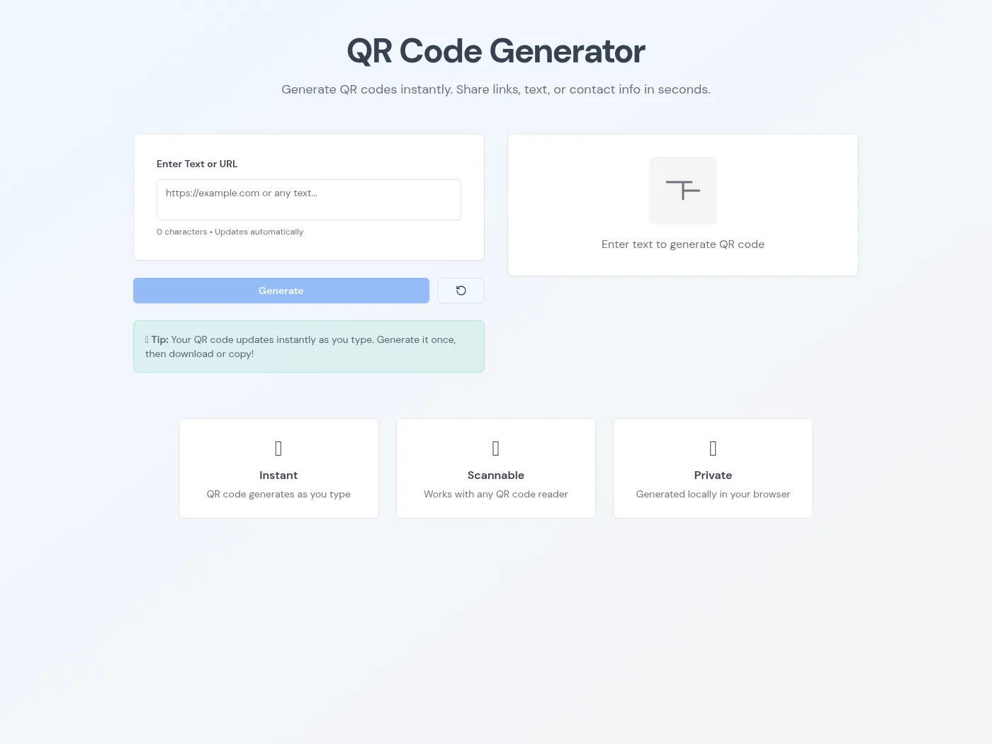 Simple QR Code Generator