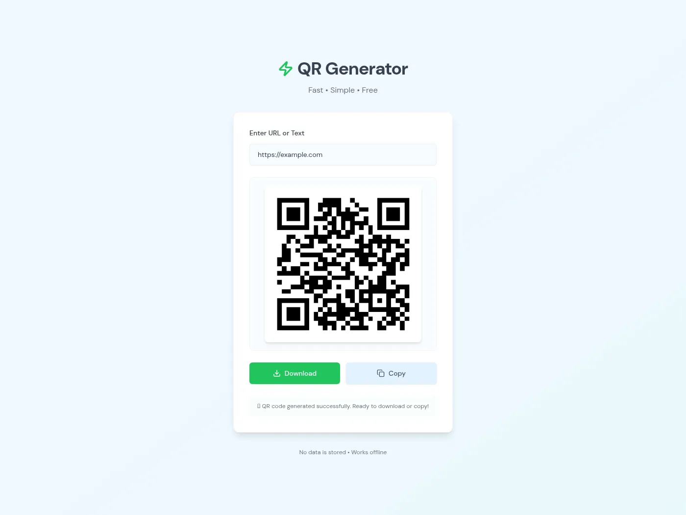 Simple and Fast QR Code Generator