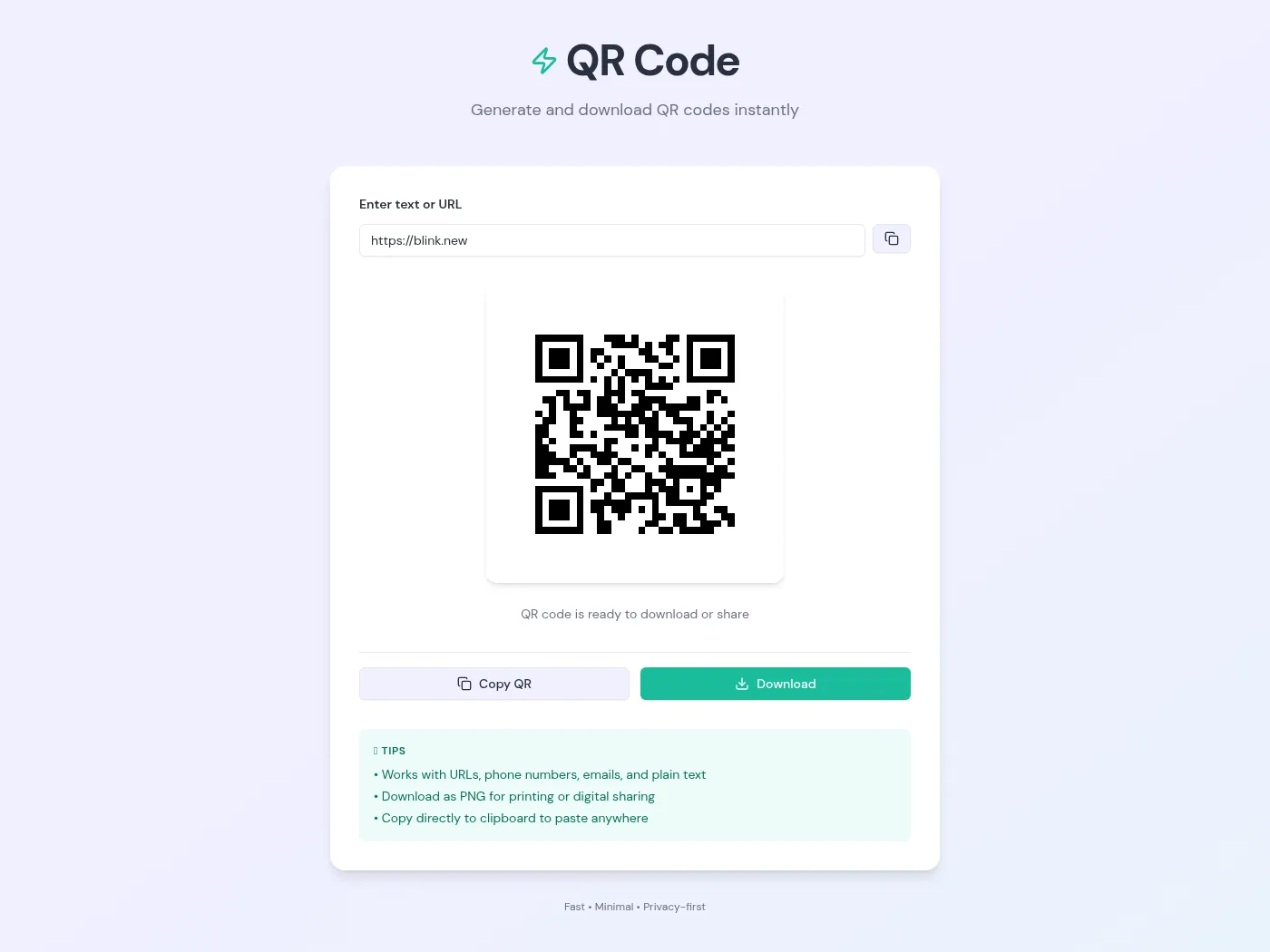 Simple QR Code Generator