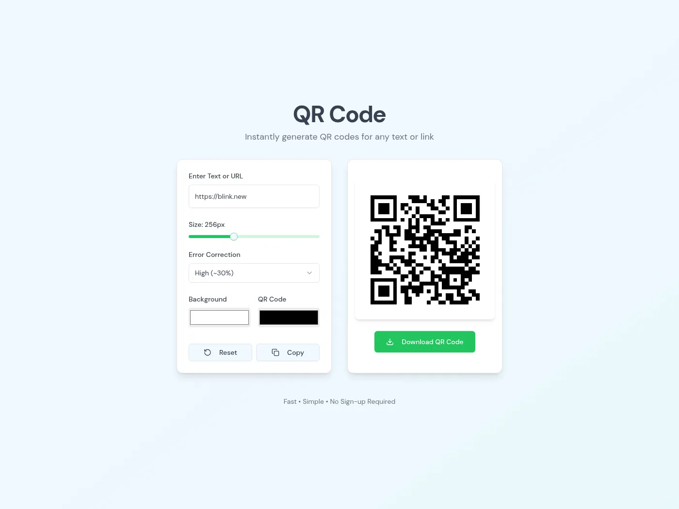 Simple QR Code Generator