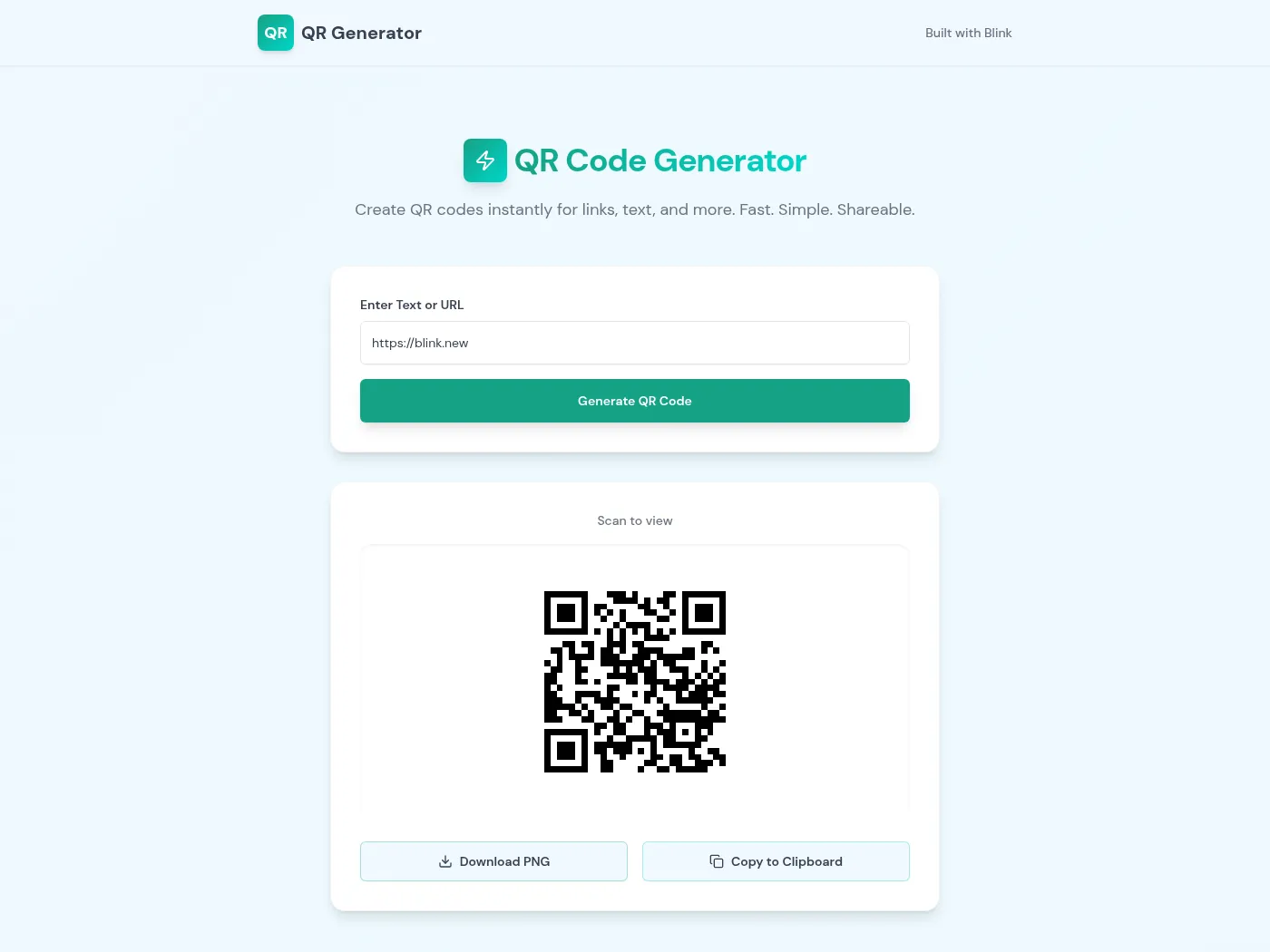 Simple QR Code Generator