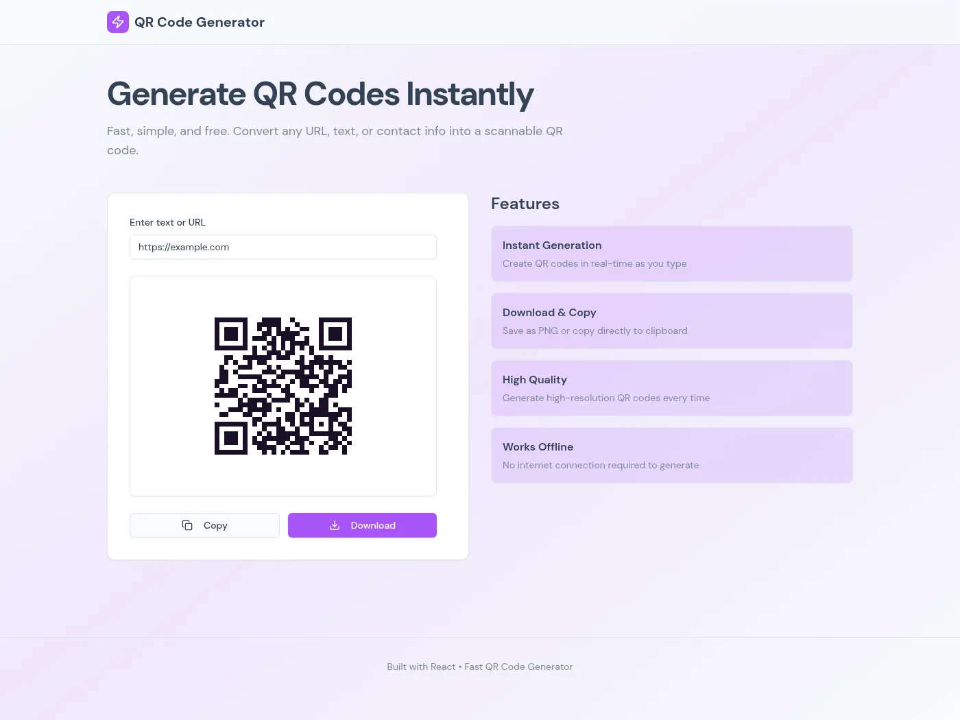 Simple QR Code Generator