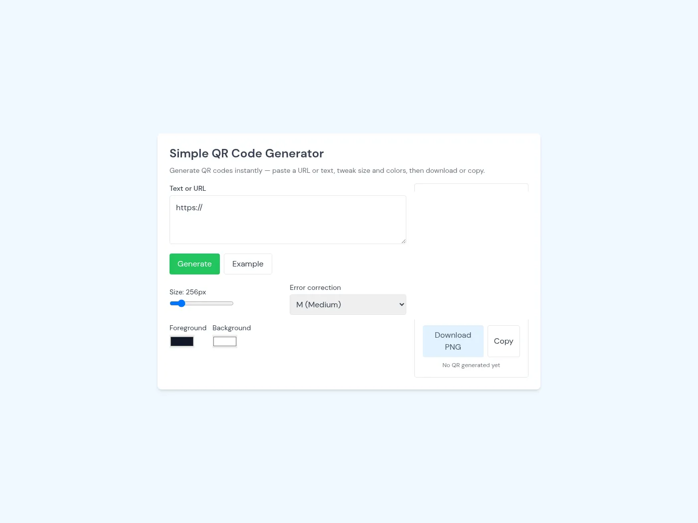 Simple QR Code Generator