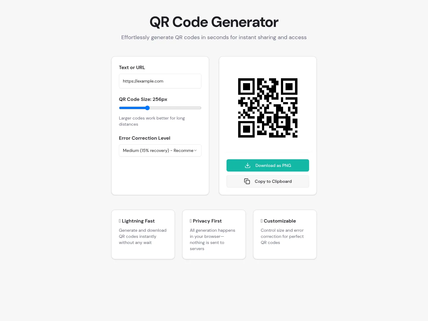Simple QR Code Generator