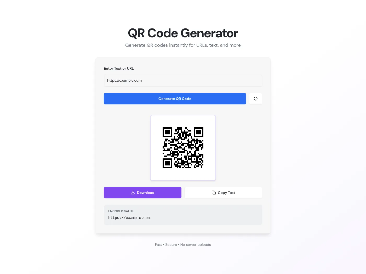 Simple QR Code Generator
