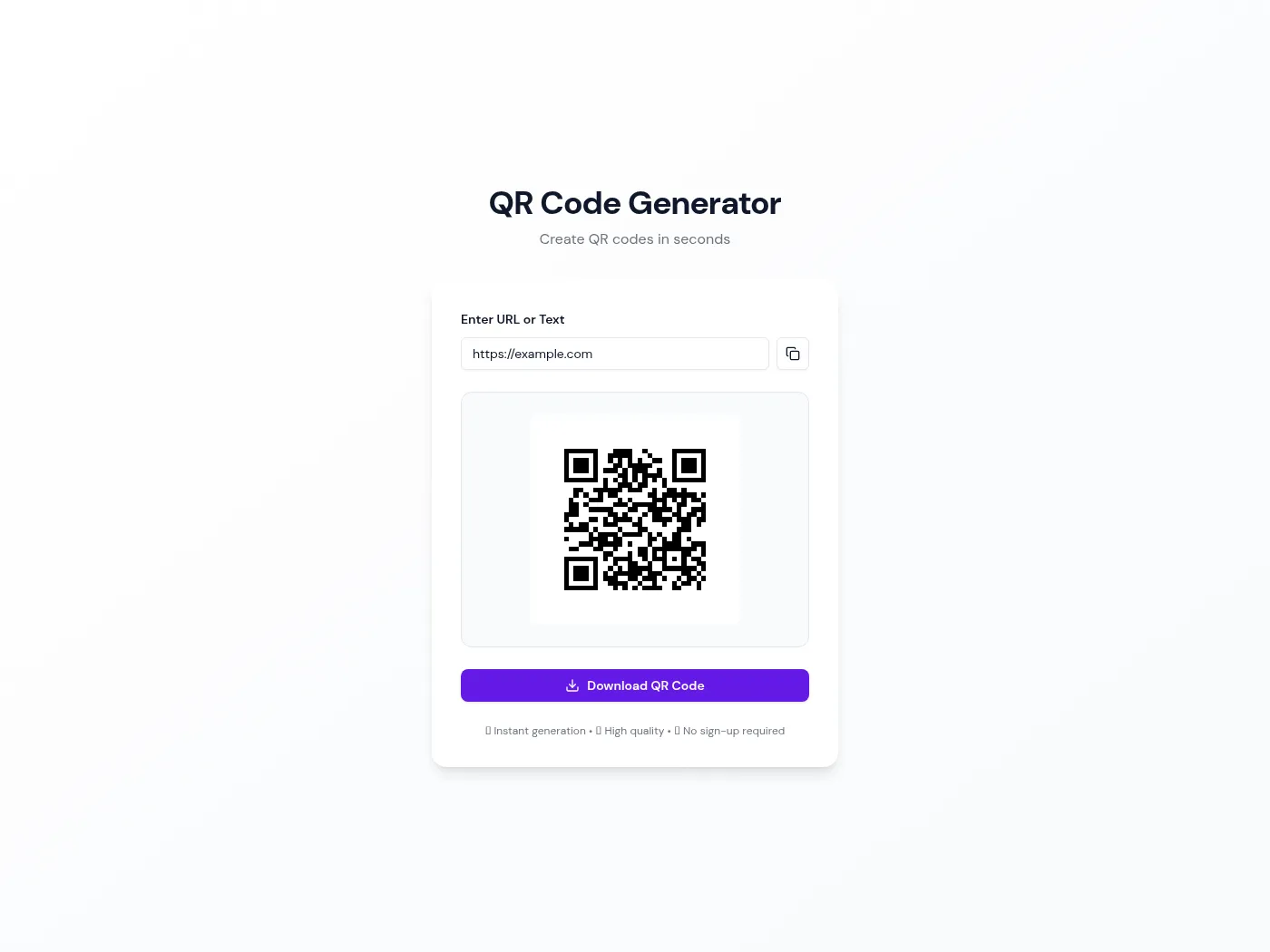 Simple QR Code Generator
