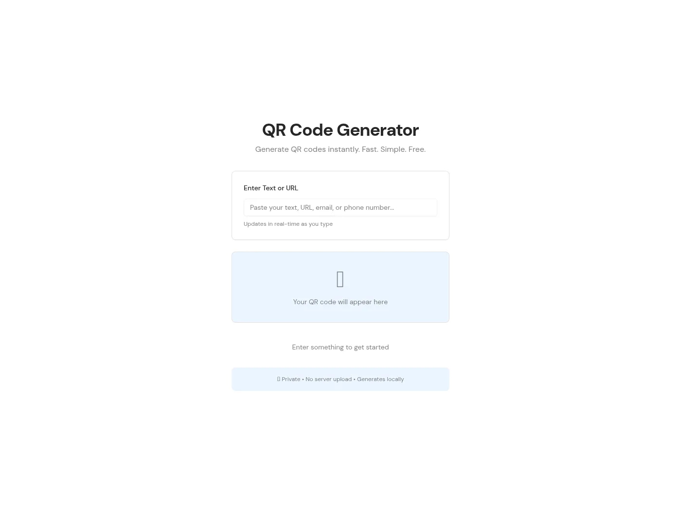 Simple QR Code Generator